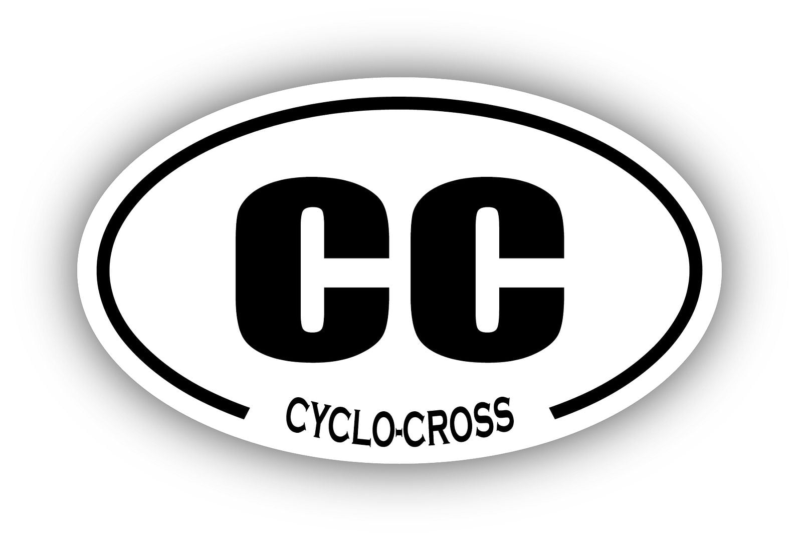 Cyclo-Cross CC Oval Bumper Sticker 3M Vinyl Decal 3 in x 5 in - Walmart.com