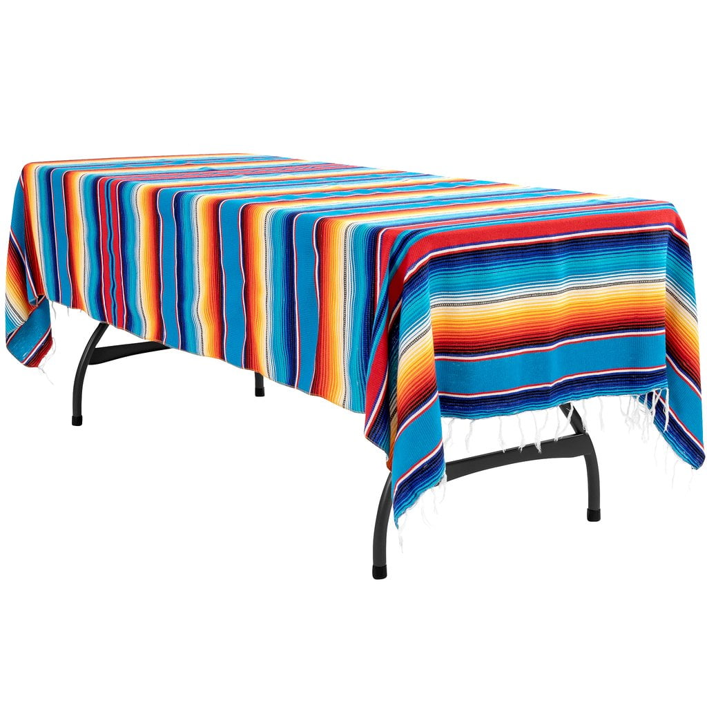 1 Pc, Woven Mexican Serape Tablecloth 57"X102" Rectangular For Fiesta ...