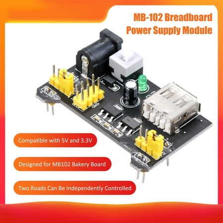 MB-102 Breadboard Power Supply Module 3.3V/5V For Solderless Bread ...