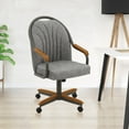 Chromcraft Douglas Caster Dining Chairs in Chestnut, Gray Finish (Set ...