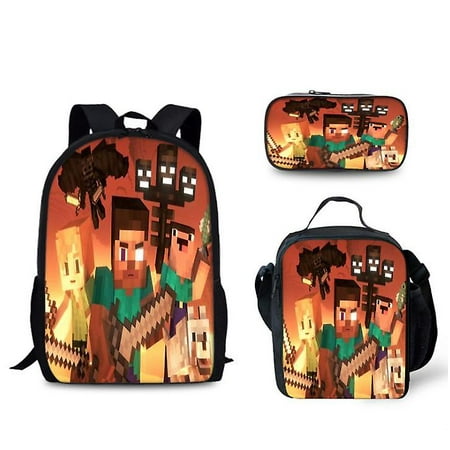 Minecraft School Bag Anime Notebook Laptop Backpack School Bag ...