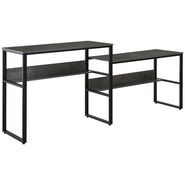 HomCom Industrial Style Double Sided Computer Desk with Strong Steel ...