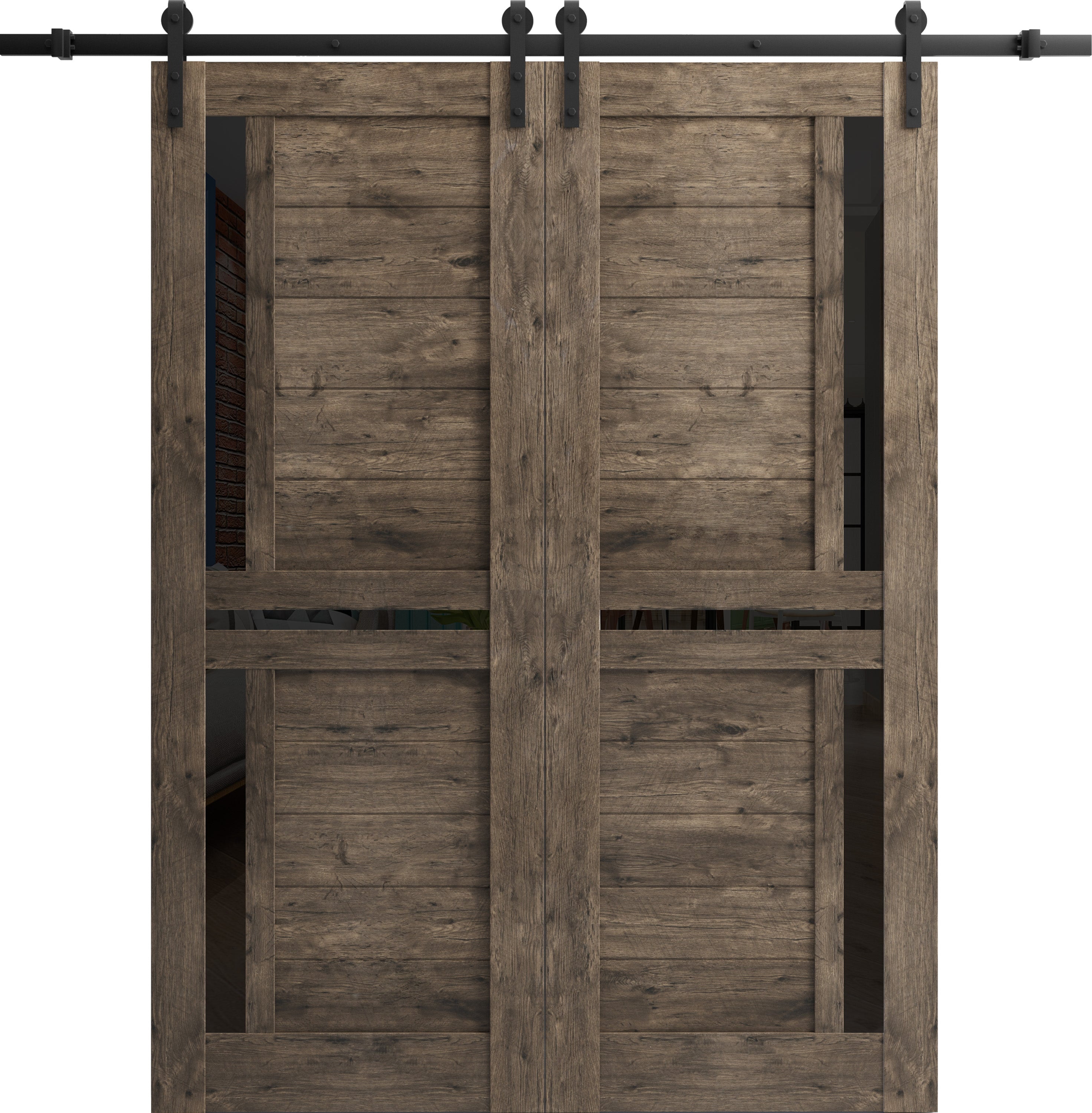 Sturdy Double Barn Door 84 x 84 inches with | Veregio 7588 Cognac Oak ...
