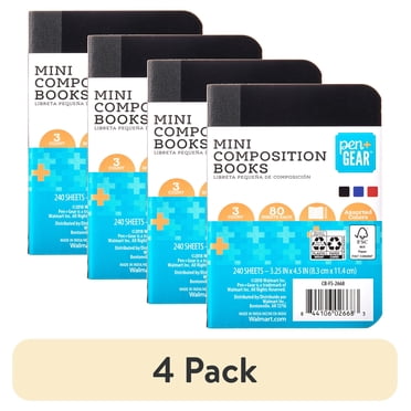 (4 pack) Pen+Gear Ruled Mini Composition Books, 3.25 in x 4.5 in ...