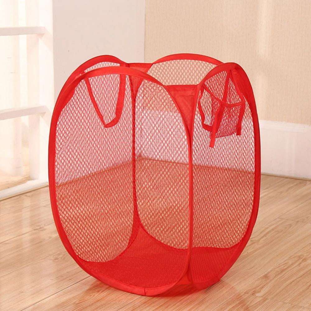 Mesh Pop-Up Laundry Hamper,Collapsible Mesh Laundry Hamper Basket with ...