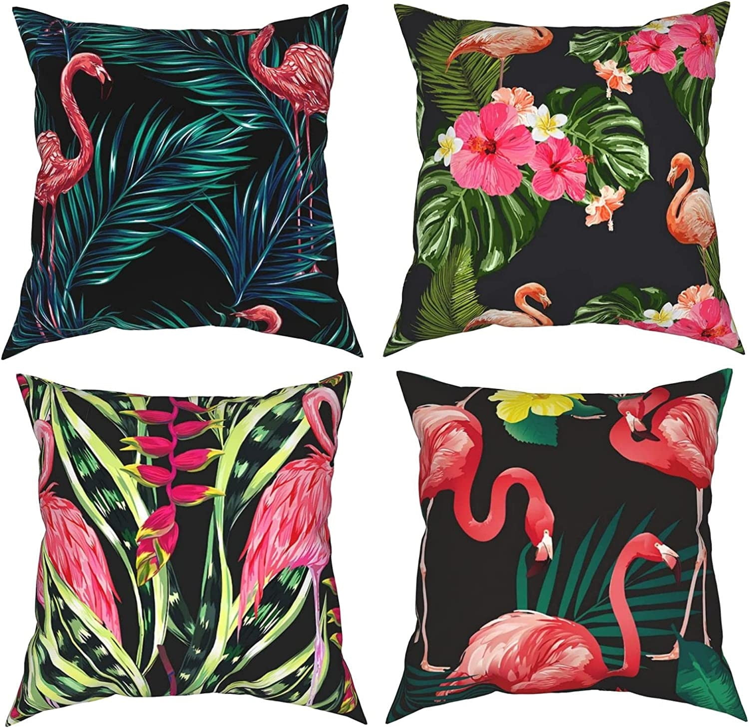 Flamingo Throw Pillow Covers Case Decorative Throw Cushion Decor Set of ...