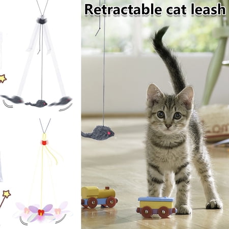 EIMELI Cat Teaser Wand Interactive Toys Mice Mouse Wall Door Hanging ...