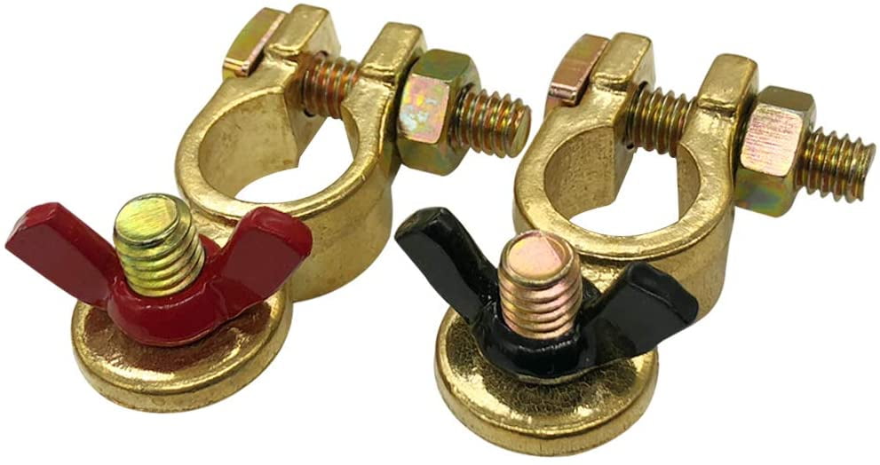 Brass Battery Terminal Connector Clamps, Ampper Top Post Battery ...