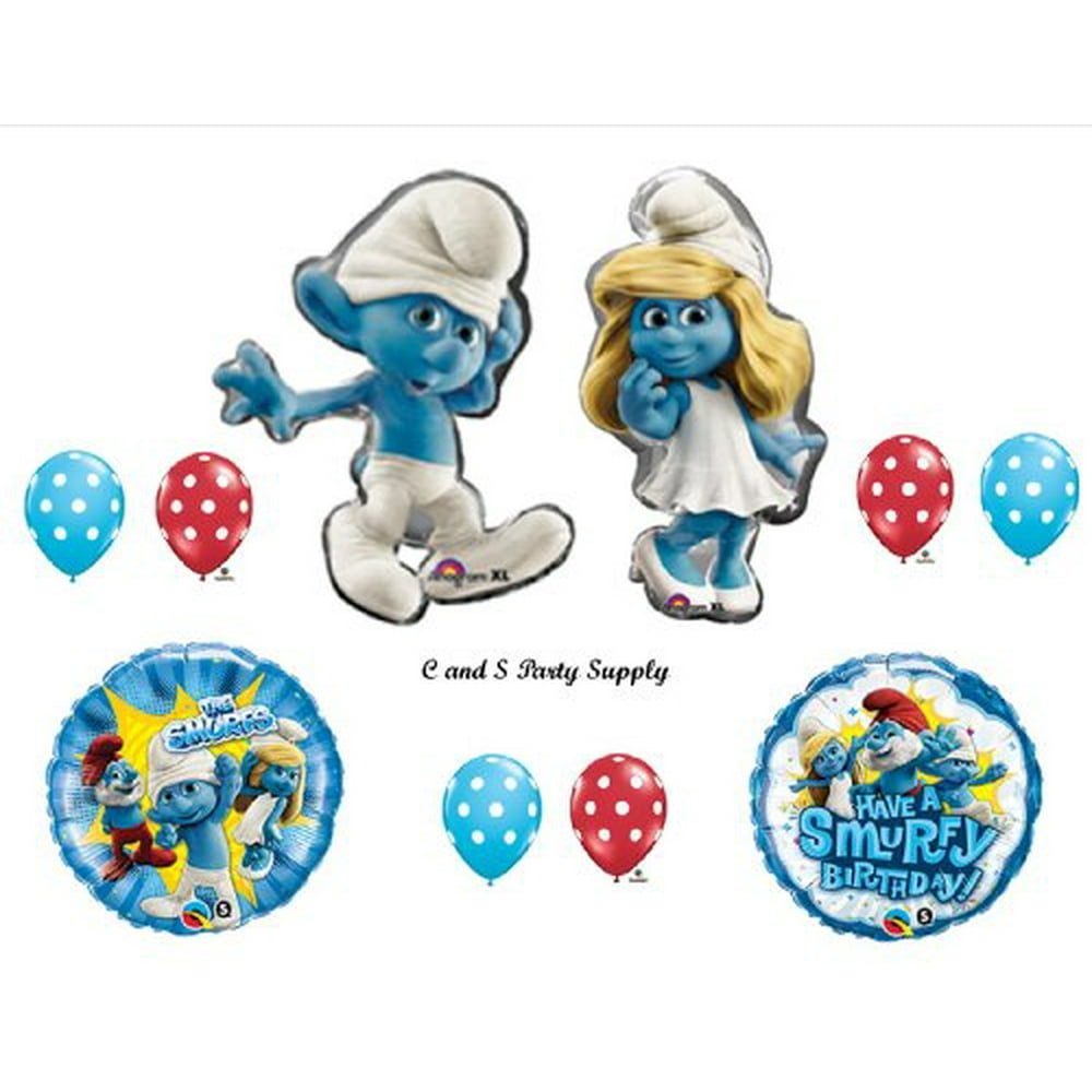 Smurf Smurfette Movie Birthday Party Balloons Decorations Supplies ...