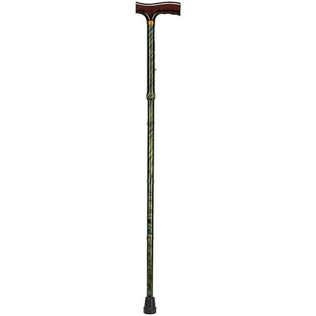 DMI Adjustable Folding Walking Cane, Derby Wood Handle, Green Cyclone ...