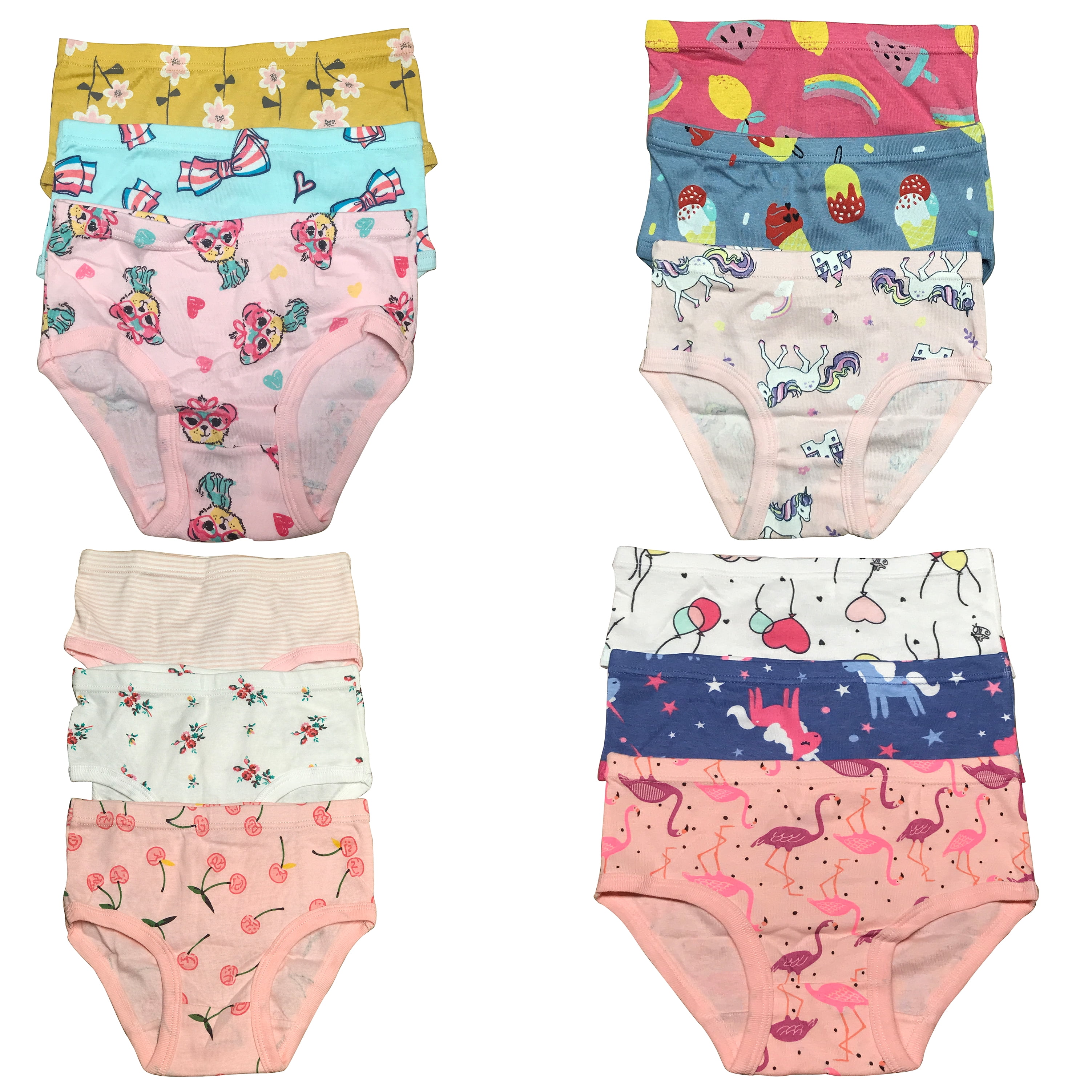 12-Pack Cotton Briefs for Fashion-Forward Toddlers and Little Girls ...