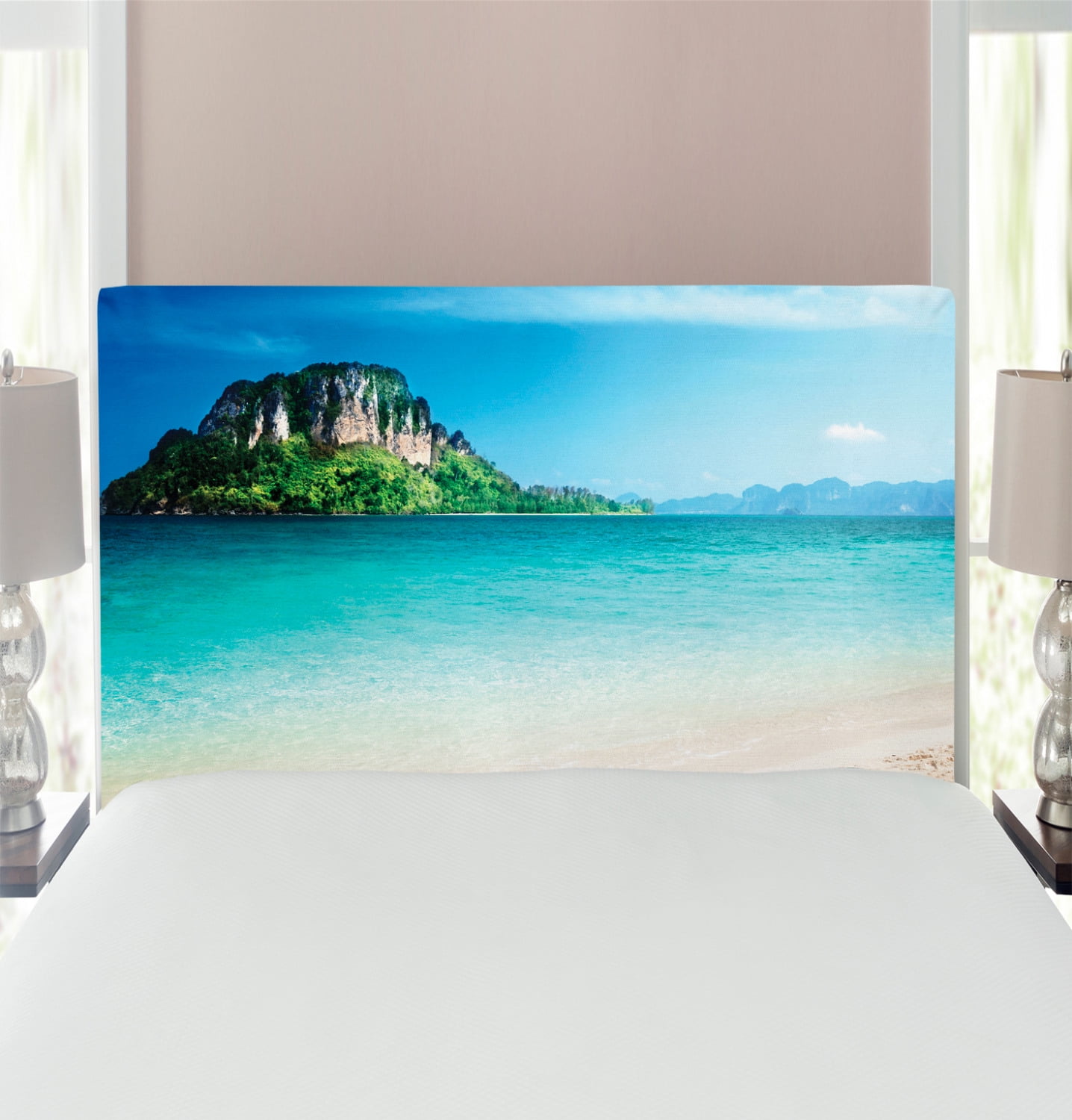 Beach Headboard, Grand Cliff in the Crystal Sea Water Tropic Island ...