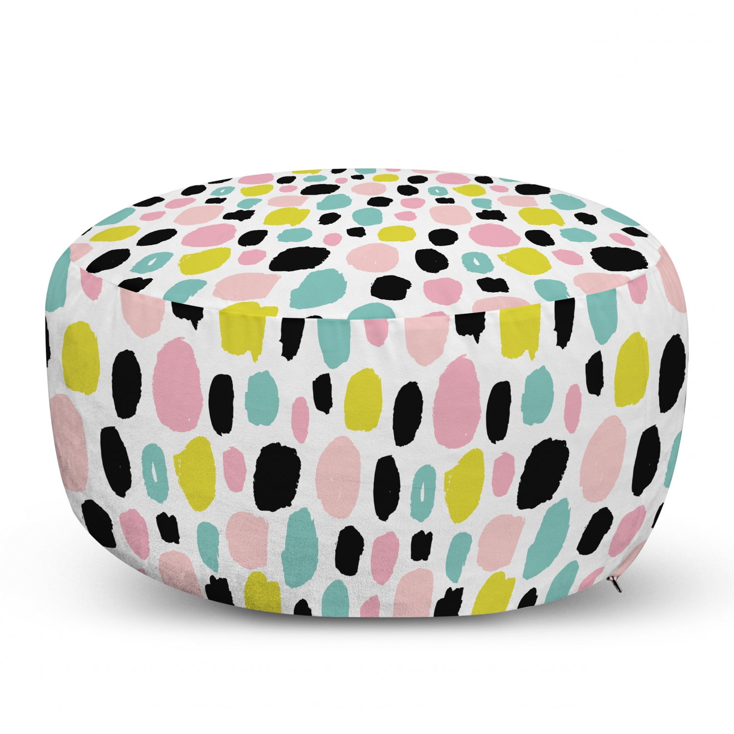 Colorful Pouf Cover with Zipper, Pastel Colored Spotty Pattern with ...