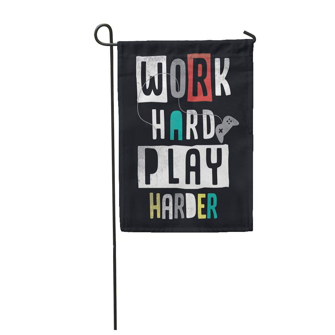 LADDKE Kid Work Hard Play Harder Slogan Graphic and Boy Saying Garden ...