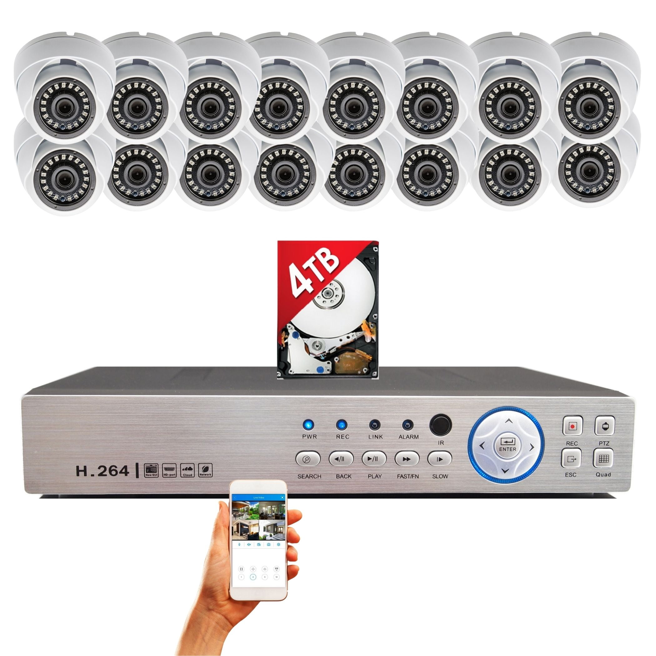Evertech 16 Channel Surveillance System 1080p Indoor/Outdoor Fixed Lens ...