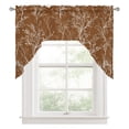 Brown Orange Swag Curtain Valance for Windows, White Tree Branch ...