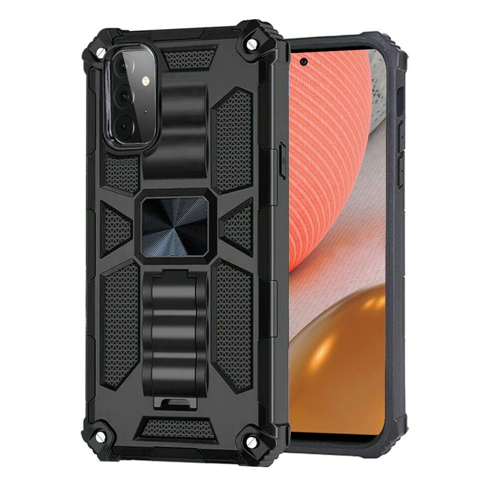 Kaleidio Case For Samsung Galaxy A72 5G [Tactical Hybrid] Rugged Shockproof [Kickstand] Magnetic ...