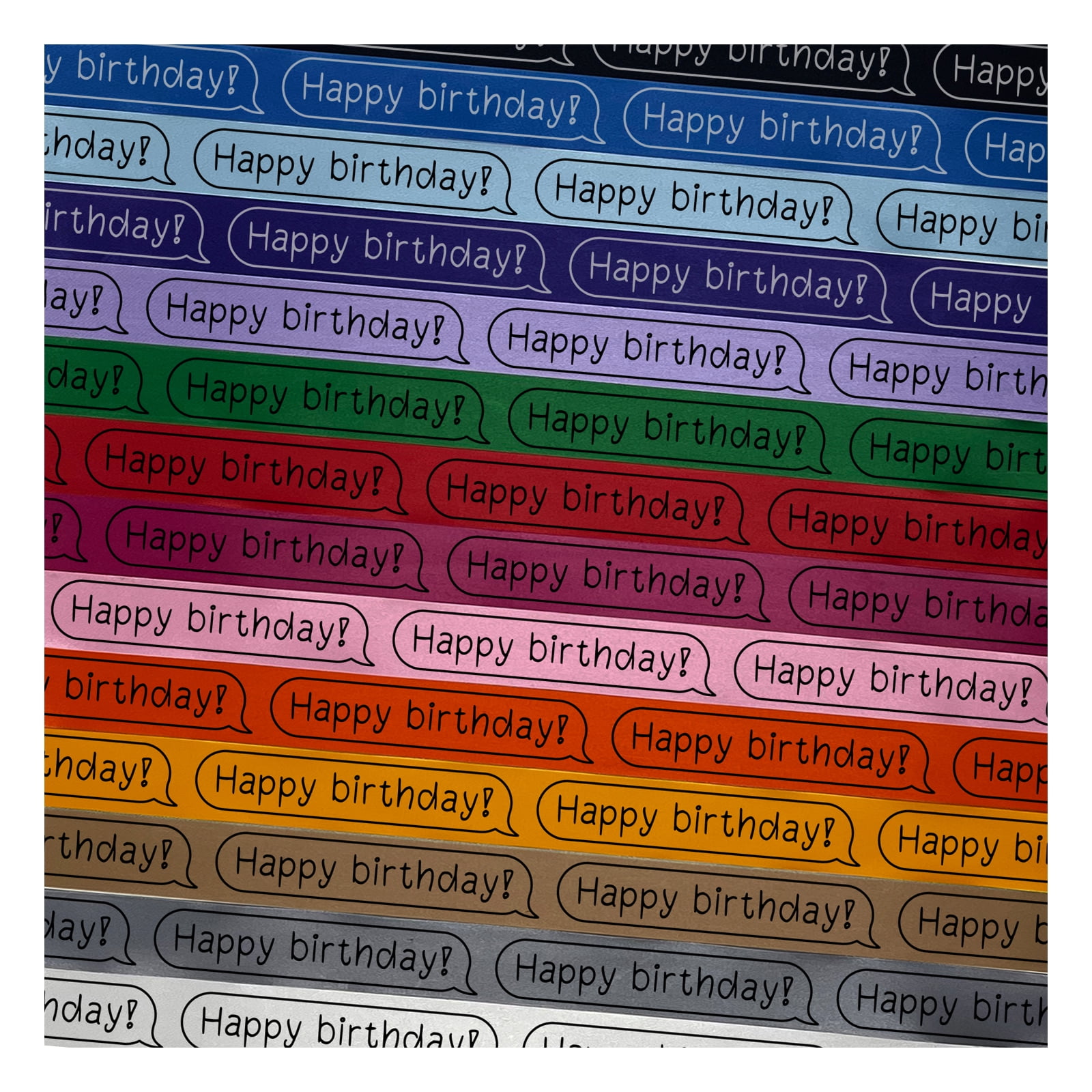 Happy Birthday Chat Bubble Satin Ribbon for Gift Wrapping Bows Craft ...