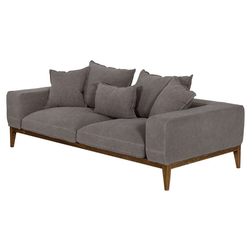 Divani Casa Corina Modern Fabric & Solid Wood Upholstered Sofa in Gray ...