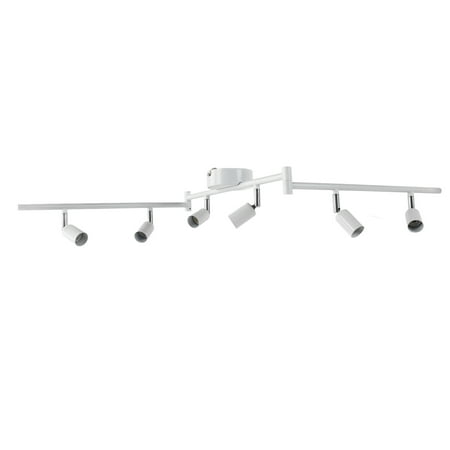 6-light Rotatable Track Lighting Kit With GU10 Sockets White 6-Light ...