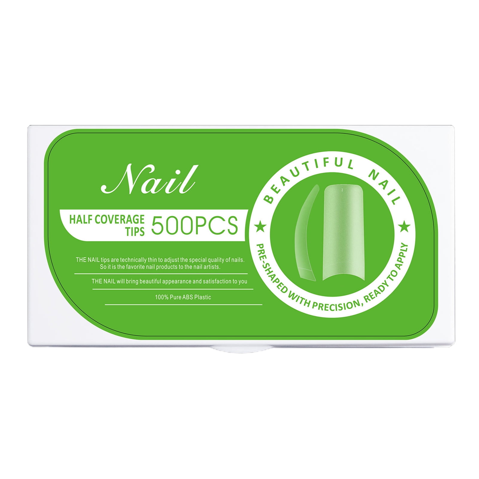 Hesroicy 1 Box Fake Nails Flexible Ultra-Thin Matte Finish Transparent ...