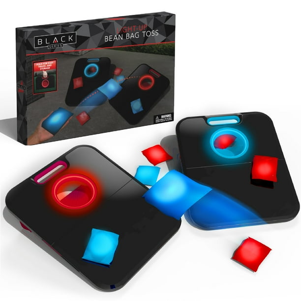 Black Series Light Up Bean Bag Toss Cornhole Game Multi Player Night