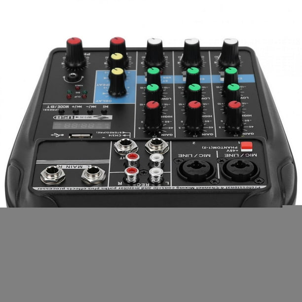 Audio Mixer, Professional 4 Channel 100~240V Stage Mixer, DJ For ...