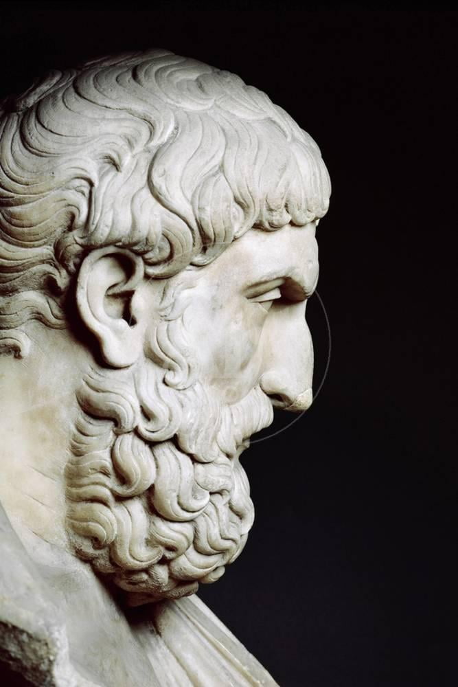Bust Sculpture of Epicurus, Figurative Unframed Photographic Print Wall ...