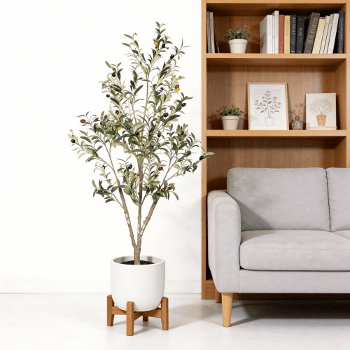 Click here for Wangqiao 5 Artificial Olive Tree In Black Plastic... prices