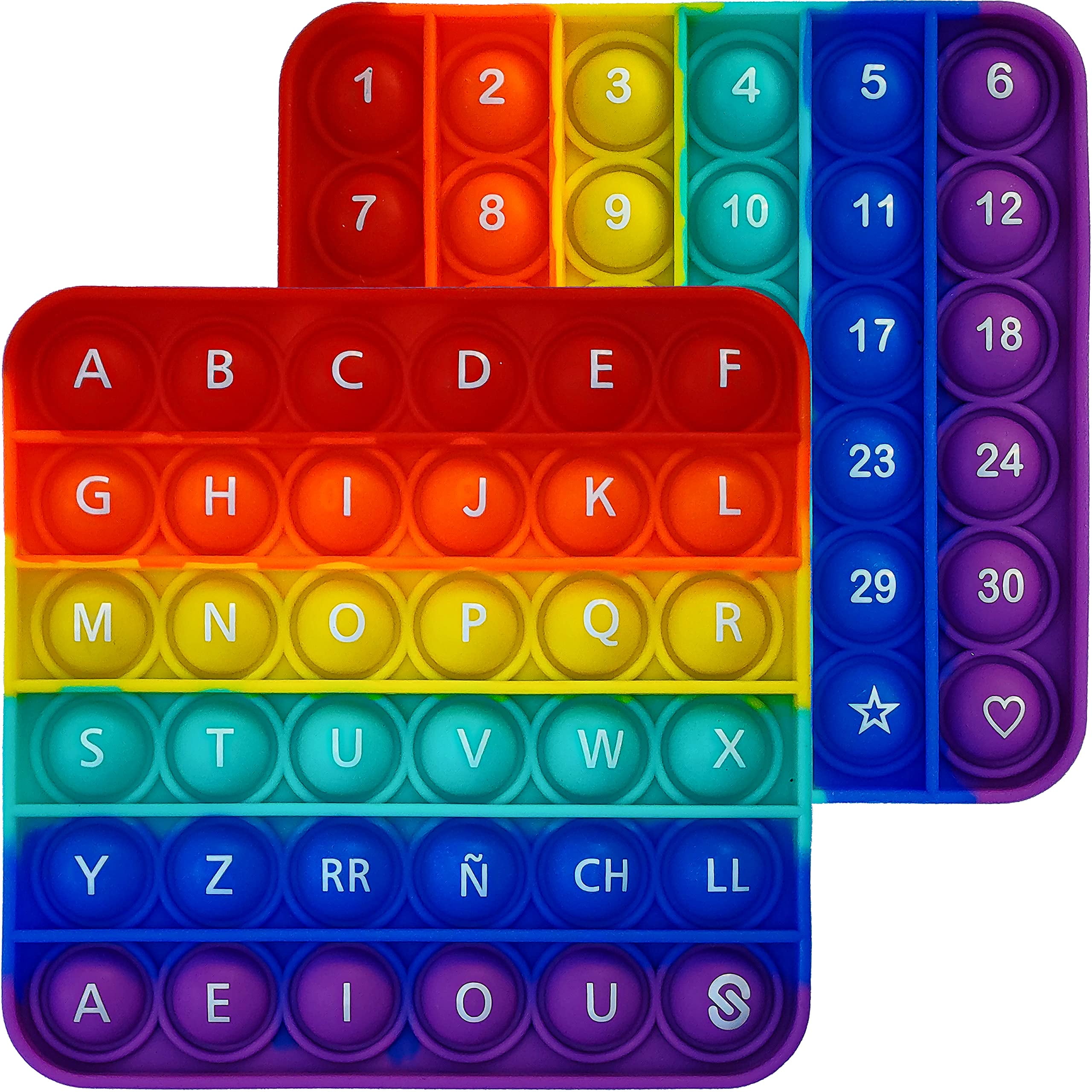 Alphabet Pop Fidget Toy Letters ABC Numbers Learning and Educational ...