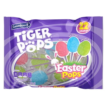Tiger Pops Assorted Fruit Flavor Lollipops - 2LB Bag with Vibrant ...
