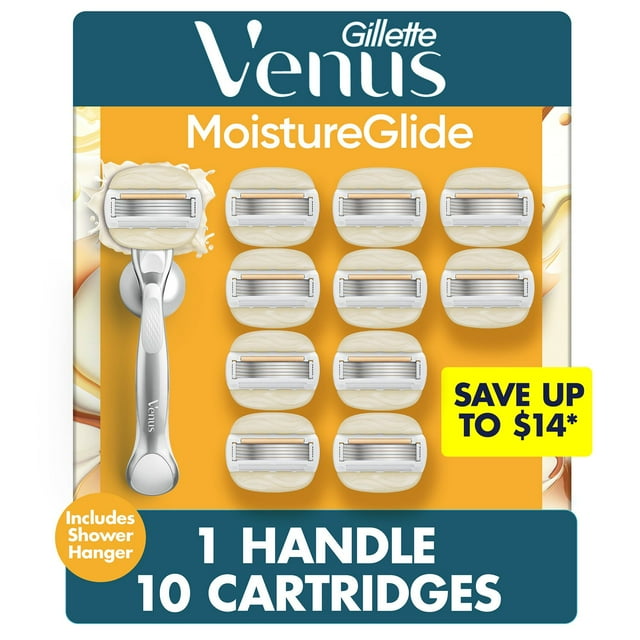 Venus MoistureGlide Women's Razor, 5 Blade, Handle + 10 Cartridges ...