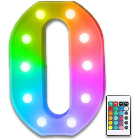 Colorful LED Marquee Number Lights Sign with Remote Timer Light Up ...
