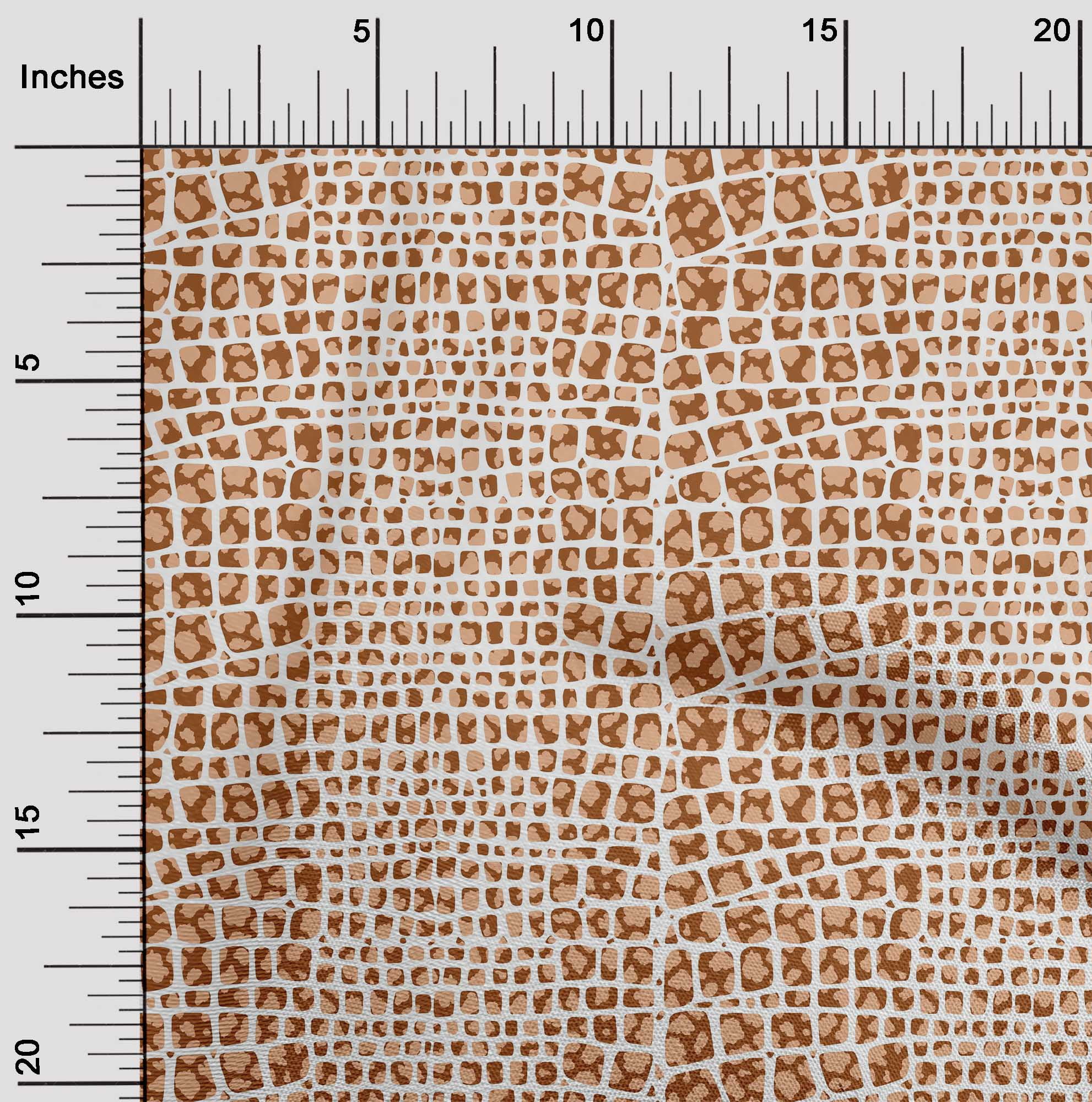 oneOone Silk Tabby Rust Brown Fabric Crocodile Animal Skin Quilting ...