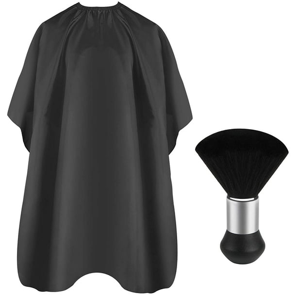 JANYUN Black Professional Hair Cutting Cape with Neck Duster Brush ...