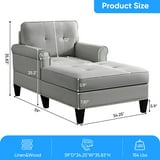 BALUS Modern Sleeper Chair with Arm, Cozy Linen Sofa Bed, Durable ...