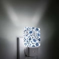 Blue Flowers Plug-in LED Night Lights Watercolor Spring Auto Dusk-to ...