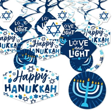 Big Dot of Happiness Hanukkah Menorah - Hanging Vertical Paper Door ...
