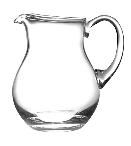 Handmade Round Glass Water Pitcher with handle, With Spout, Ice Lip, 64 ...
