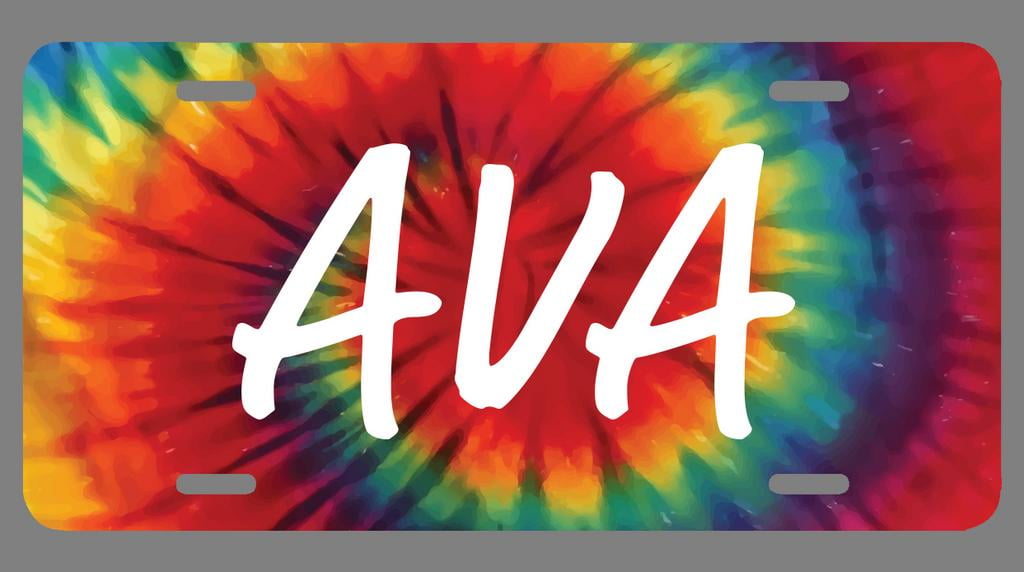 Ava Name Tie Dye Style License Plate Tag Vanity Novelty Metal | UV ...