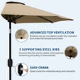 9FT Half Patio Umbrella – Space-Saving Outdoor Sun Shade, Smooth Crank ...