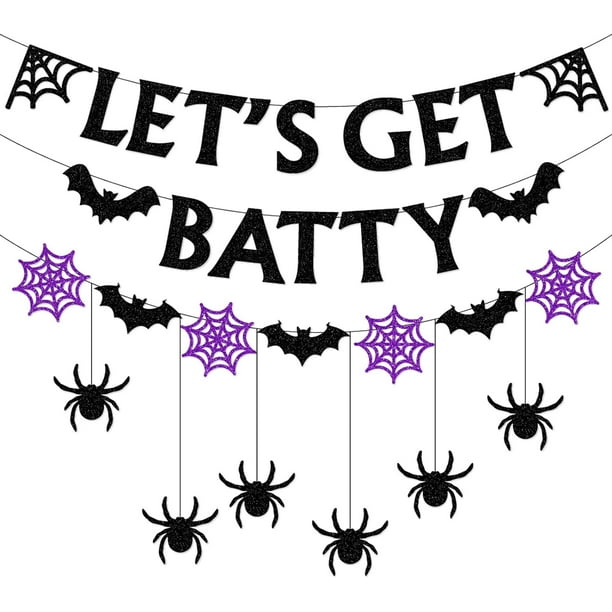 Halloween Black and Purple Spider Web Party Decoration Banner - 8 ...