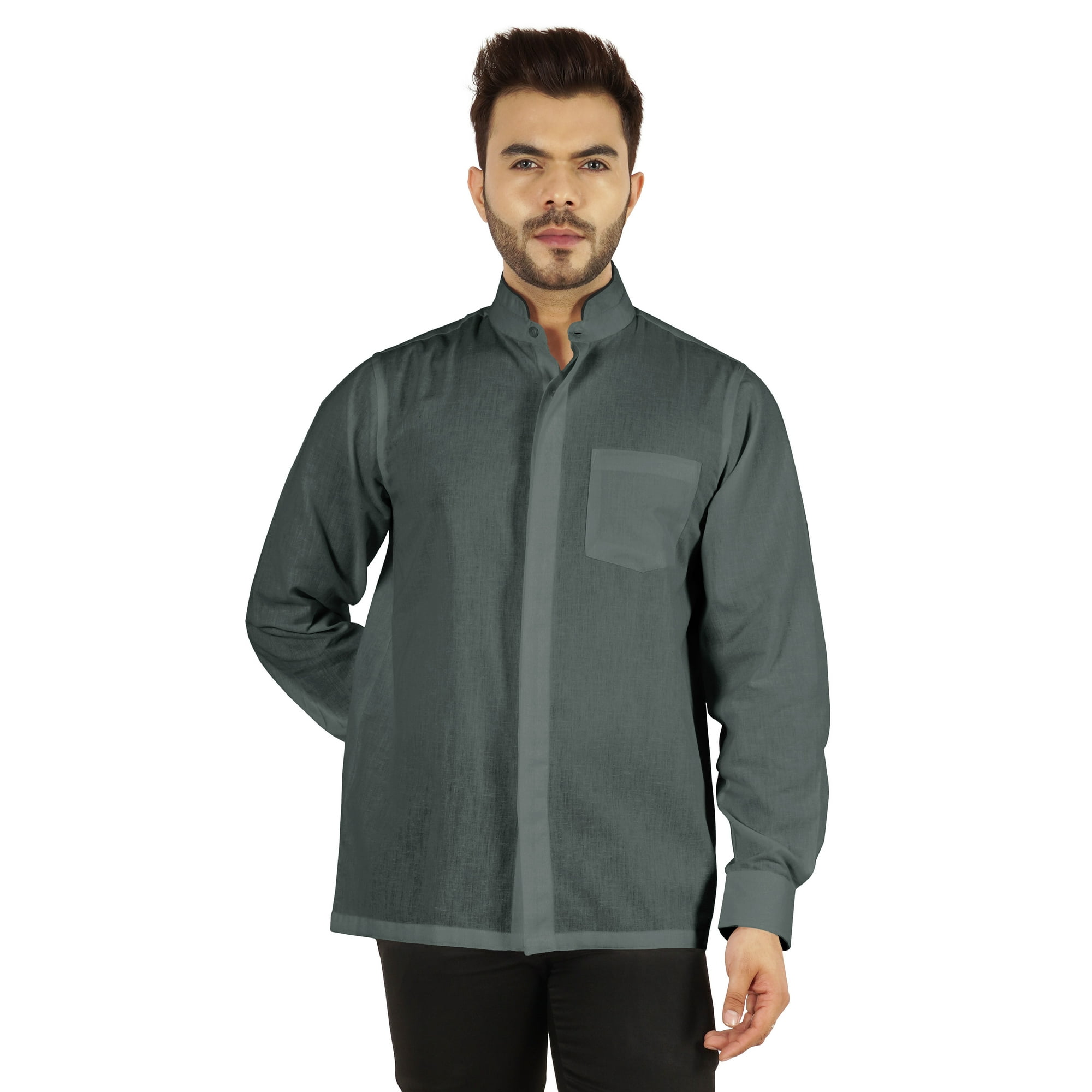 Click here for Bestman Solid Long Sleeve Shirt For Mens Front Dou... prices