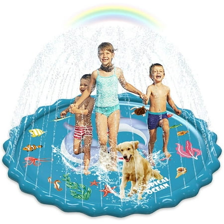 Splash Pad, 67" Size Outside Sprinkler Play Mat for Kids, Extra Large ...
