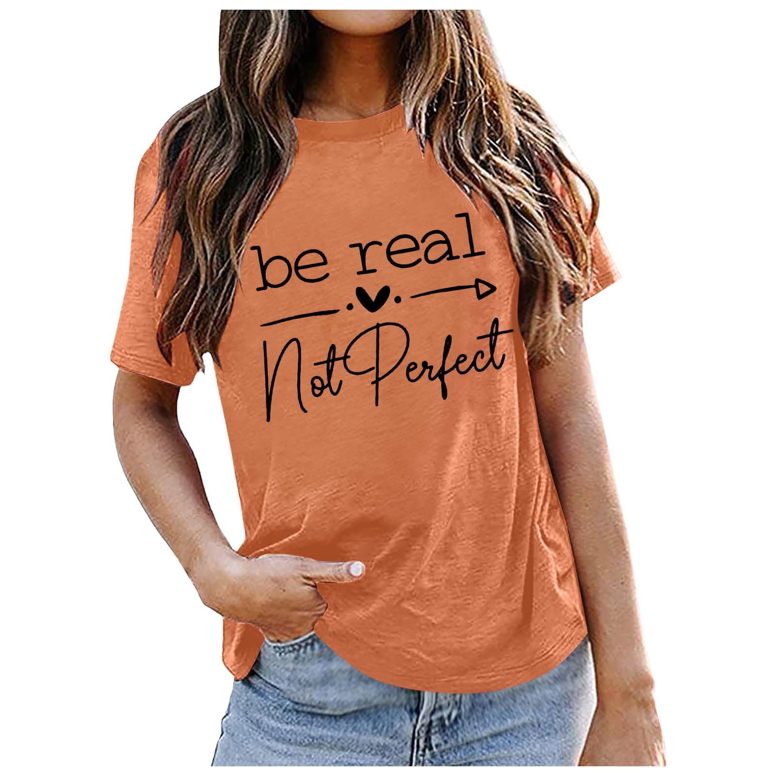 Click here for Weiyll T-Shirts Women Short Sleeve Letter Print Or... prices