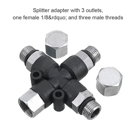 Airbrush Air Hose Splitter Professional Detachable 3 Way fine metal ...