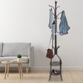 Bronze Coat Rack with Storage Shelves Freestanding Hat and Coat Stand ...