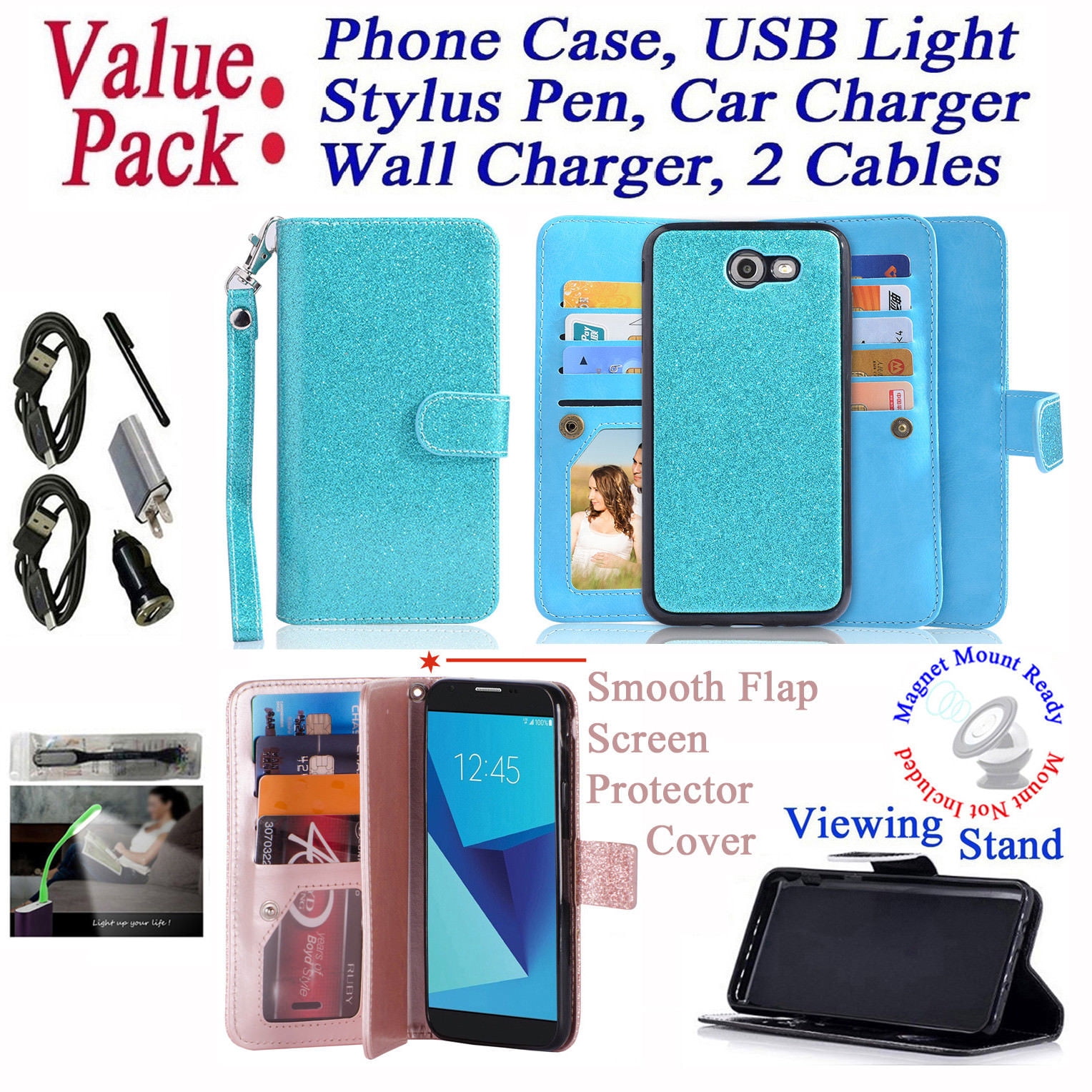 Value Pack + for Samsung Galaxy J7 Prime On Nxt On7 Prime Case Wallet ...