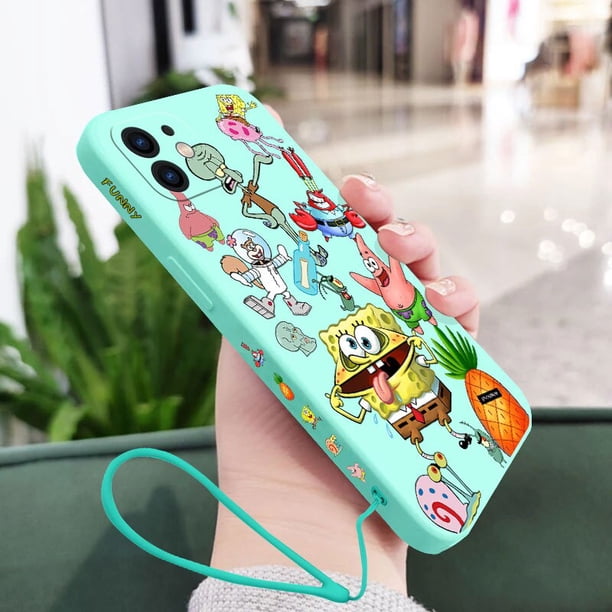 Funda de silicona con dibujos animados para iPhone, carcasa con correa ...
