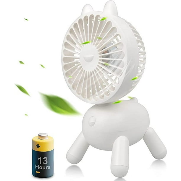 8 Inch Portable Rechargeable Mini Desk Fan with Rotating Head 13 Hours ...